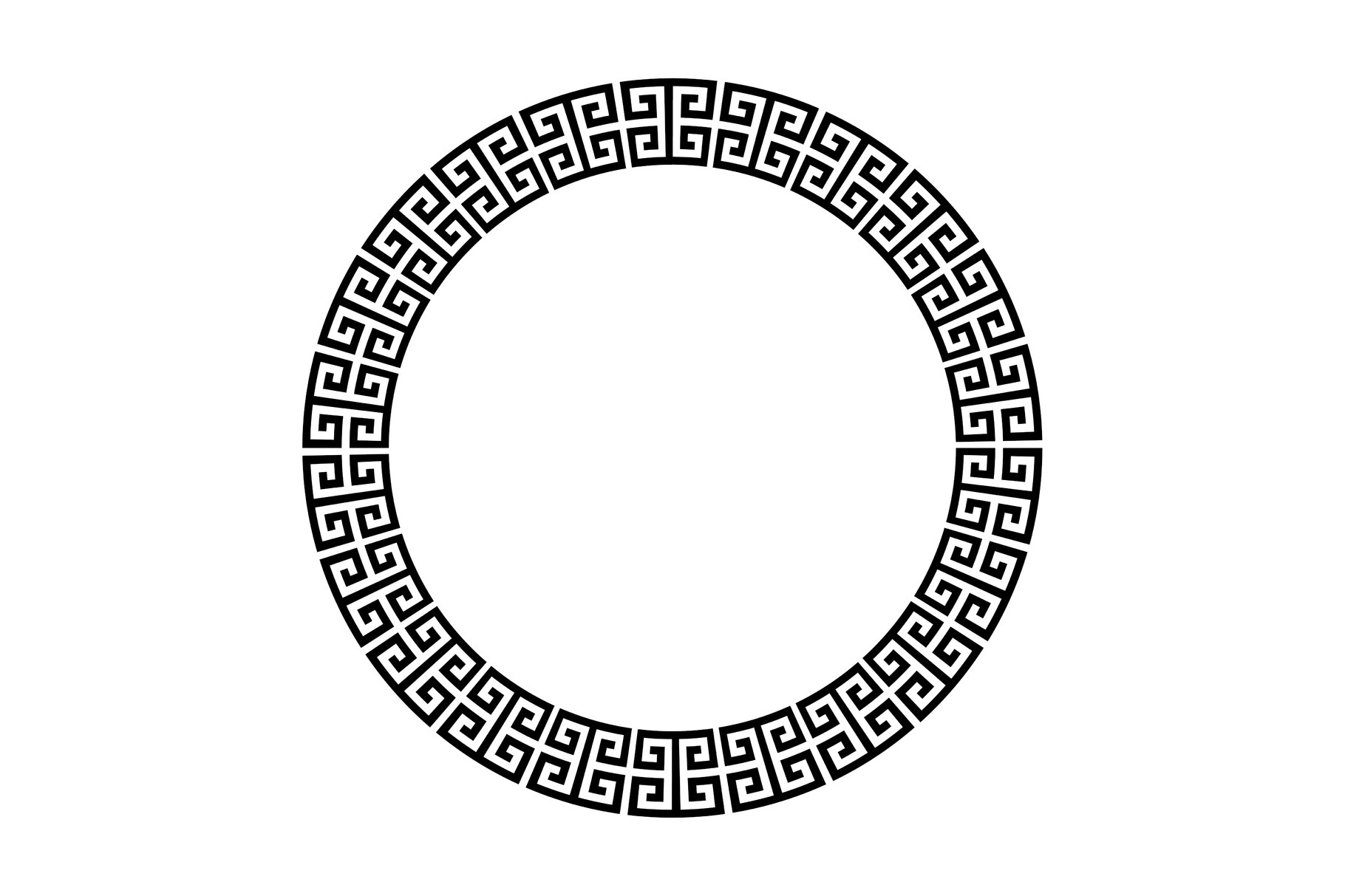 Greek key round frame. Greek border, a Texture Graphic by COLORFUL