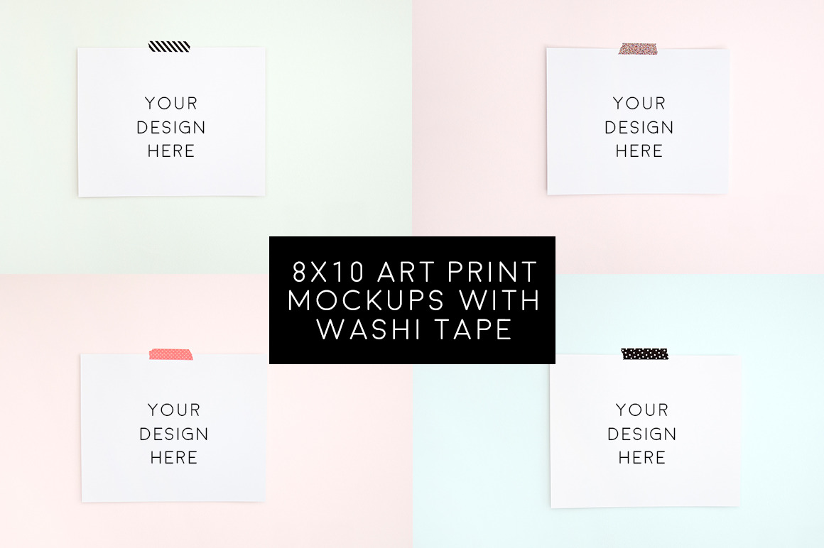4 Blank 8x10 Art Prints Bundle, a Print Template by Nicole Cicak