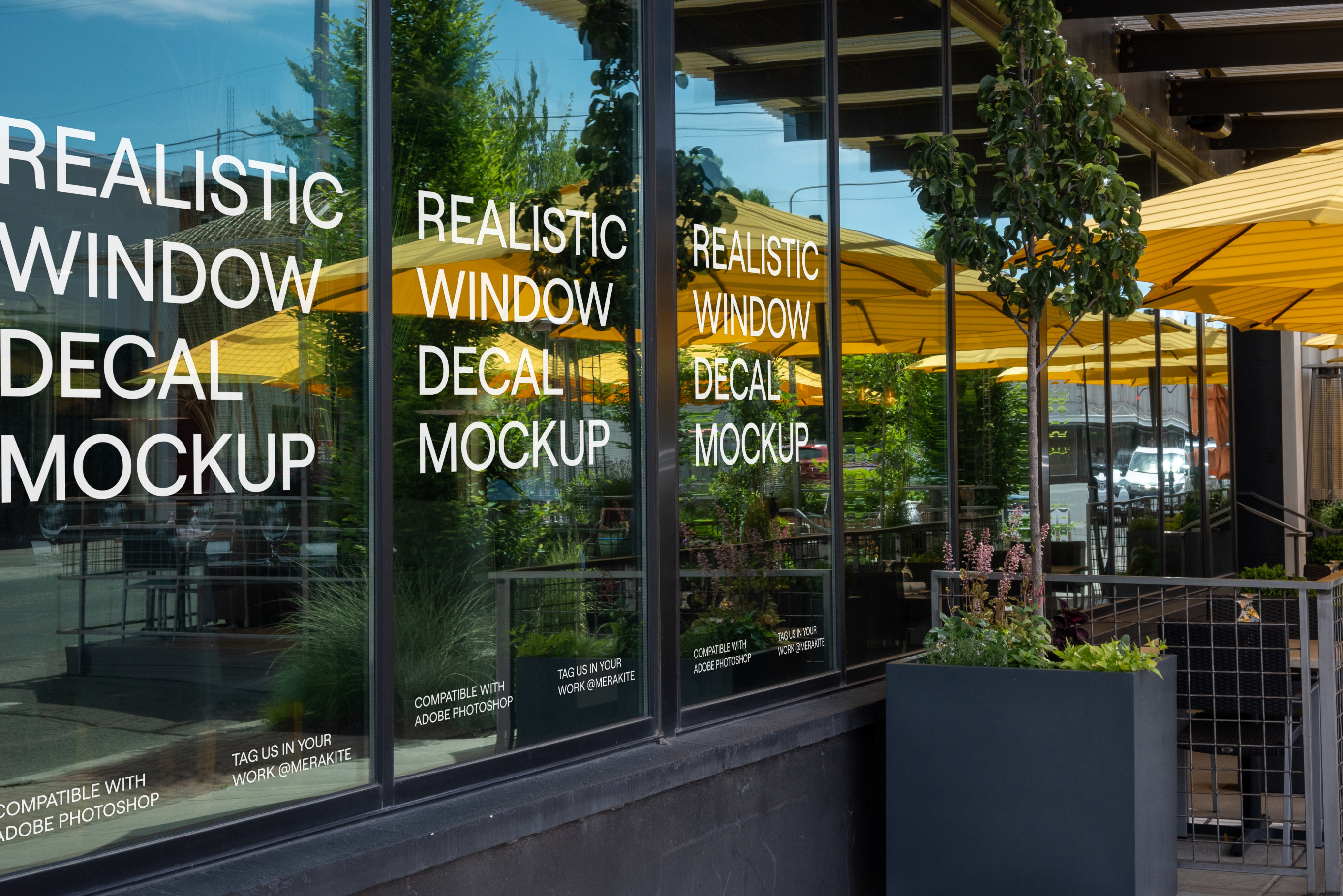 Outdoor Restaurant Window Mockup PSD