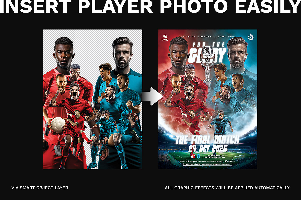 5 Football Poster Templates Bundle PSD | Creative Market