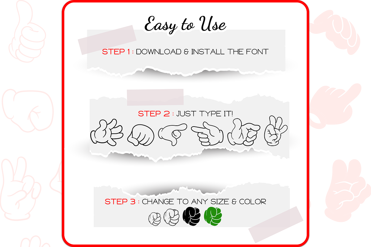 Cartoon Hand Doodles - Dingbats Font, a Symbol Font by WADLEN