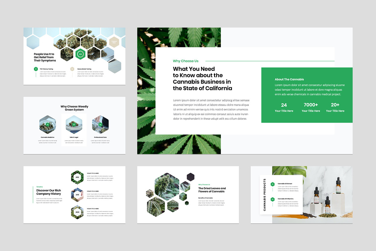Cannabis Google Slides Template, a Presentation Template by Flat Icons