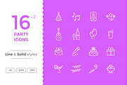 Party Icons, a Solid Icon by filborg | Creative Market