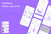 Wellbeing Mobile App UI Kit, an UI Kit Template by Betush