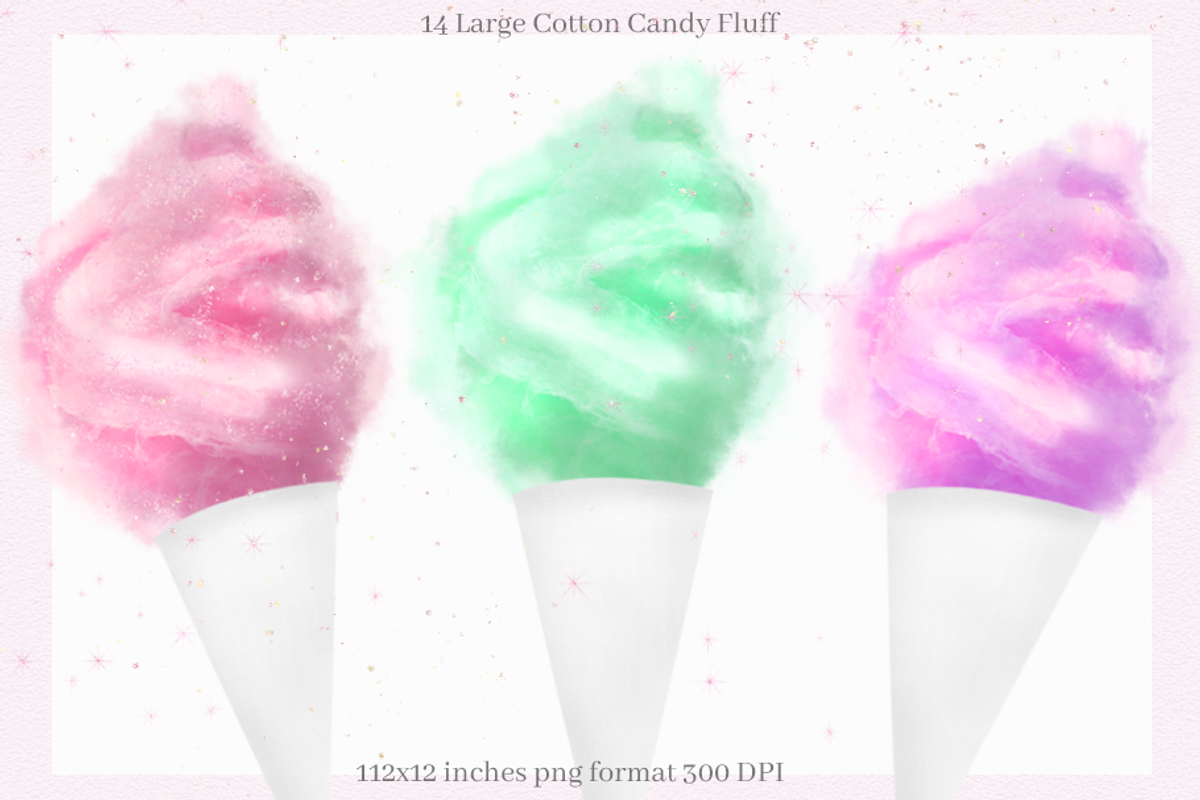 Realistic Cotton Candy Fluff n Cones, an Object Graphic by Photohacklovers