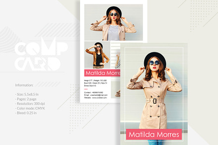 Actor Comp Card, a Card Template by TemplatesForest