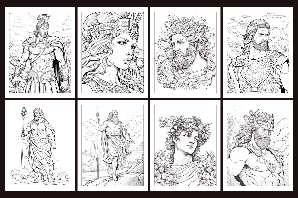 Greek Mythology Coloring Pages, an Object Graphic by protabsorkar11