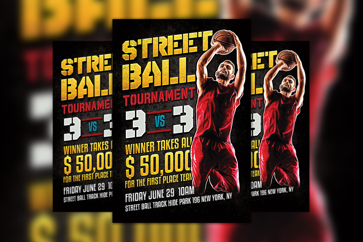 Street Ball Flyer Template, a Flyer Template by Flyermind