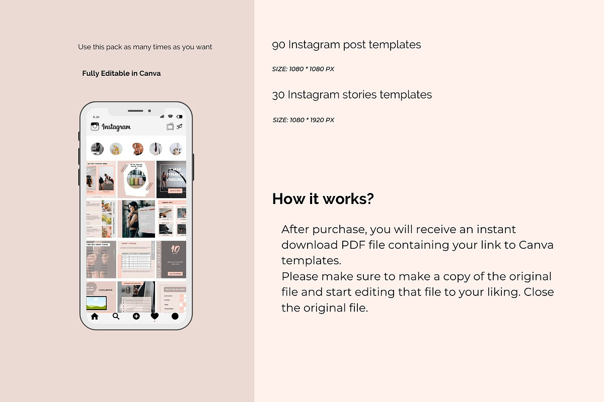 Fitness Nutrition Instagram Template, a Social Media Template by Deepa ...