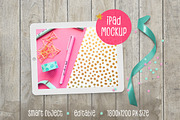 iPad™ Mockup with Ribbon & Confetti, an iPad Mockup by Hype Your Prints