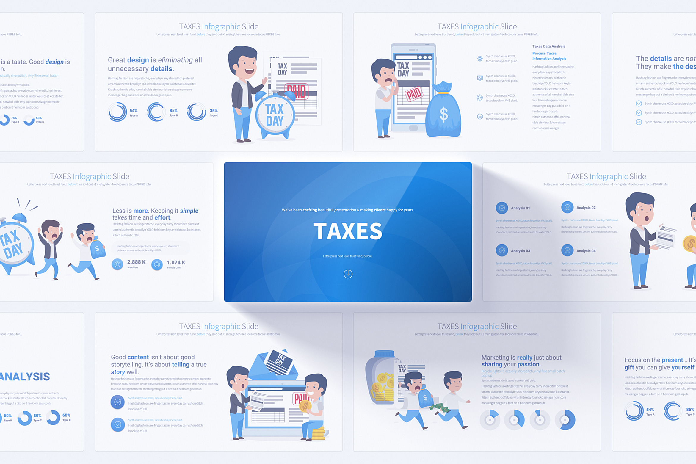 TAXES PowerPoint Infographics Slides, a Presentation Template by Pulsecolor