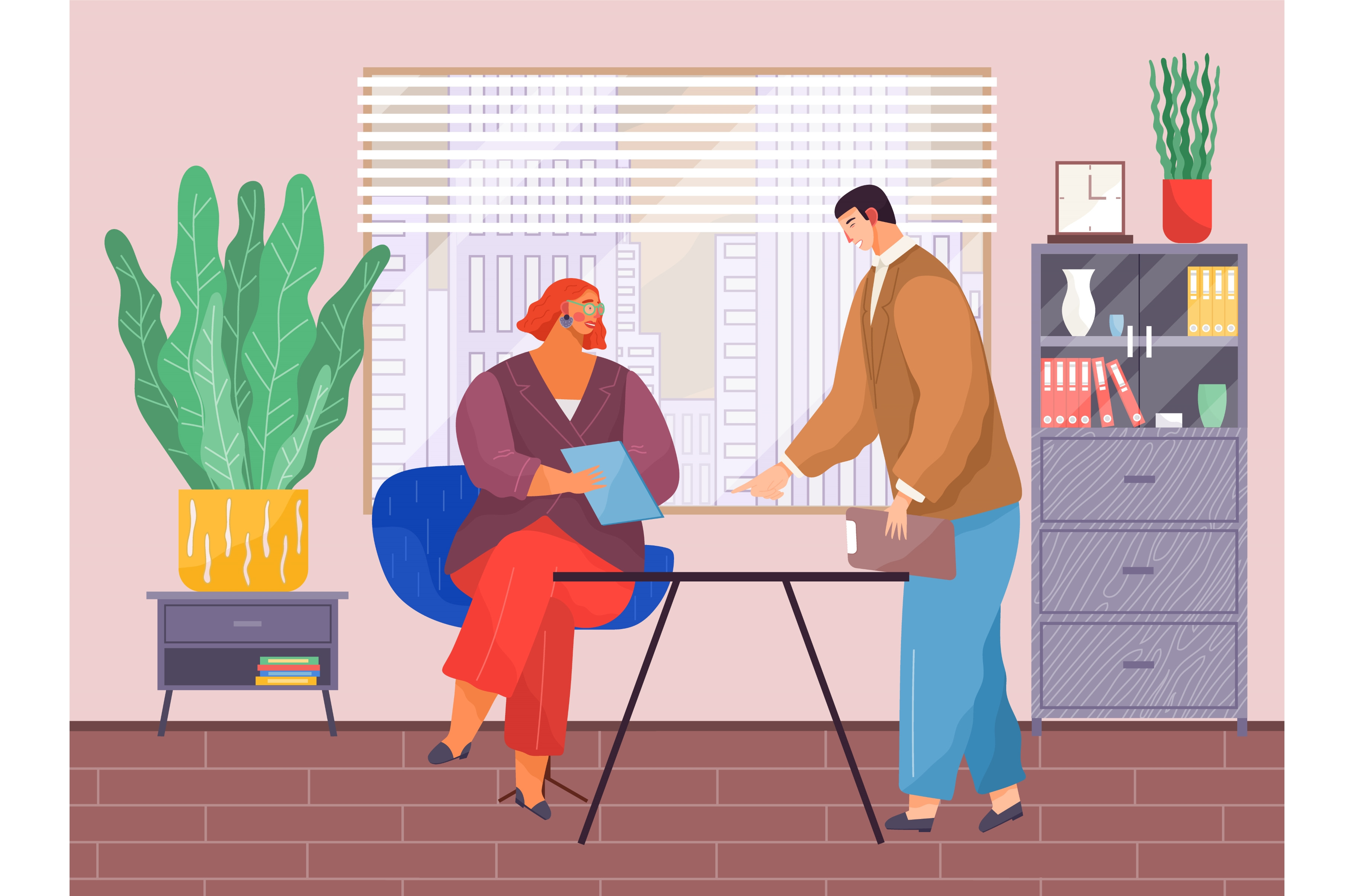 Office workers. Co-workers, a Person Illustration by robuart