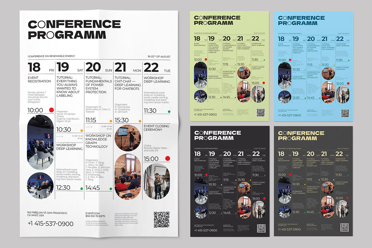 Conference Event Program Poster, a Flyer Template by EDT.Graphics