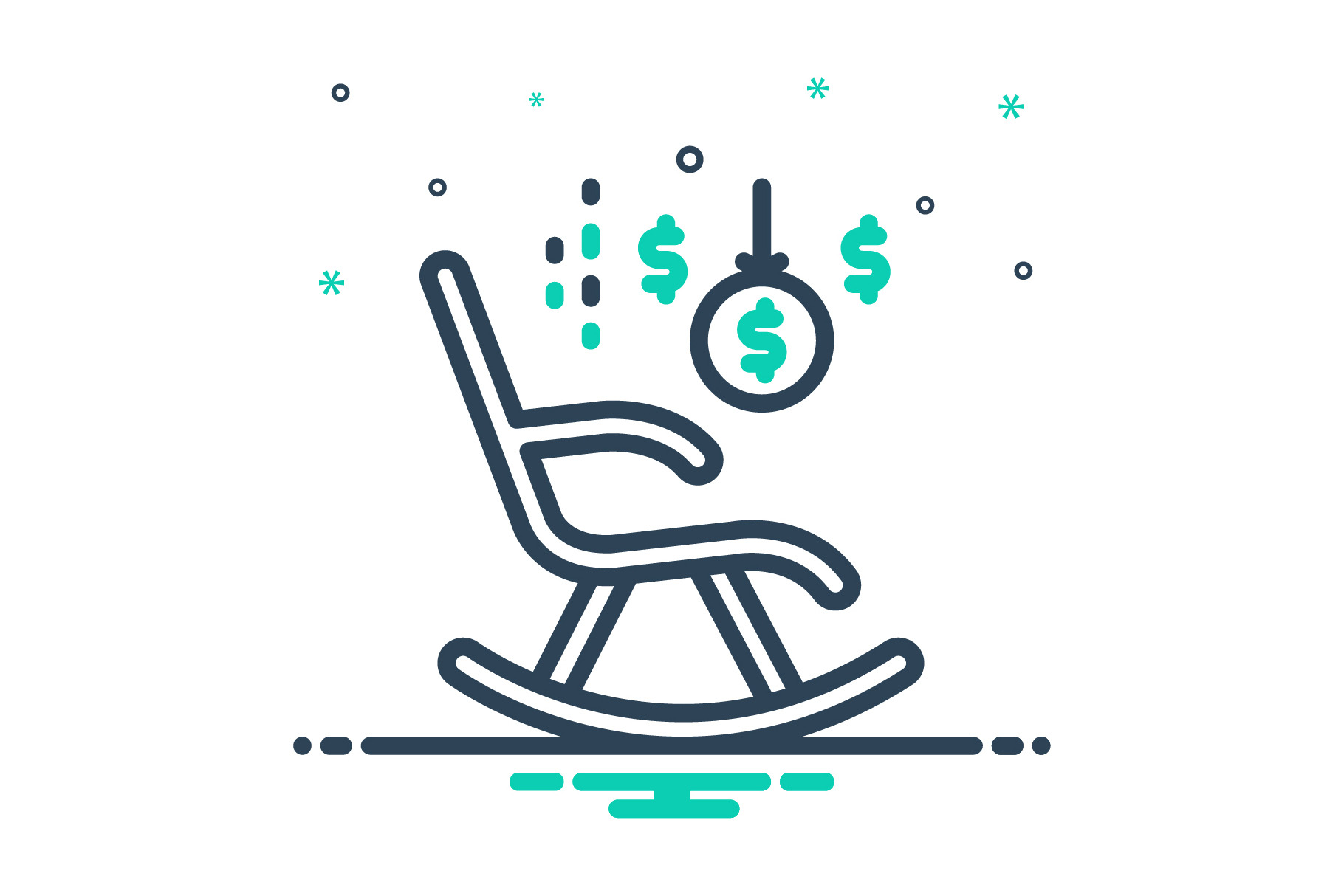 Retirement rocking chair mix icon, an Icon by Creative priyanka