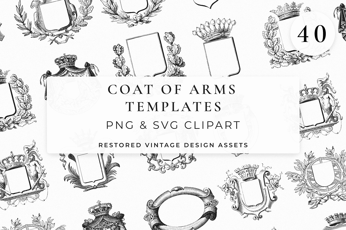 Vintage Coat of Arms Templates, a Decorative Illustration by AW Studios