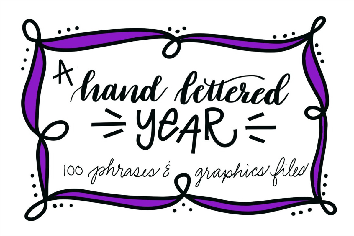 A Hand Lettered Year Graphics Bundle, a Seasonal Illustration by Amy ...