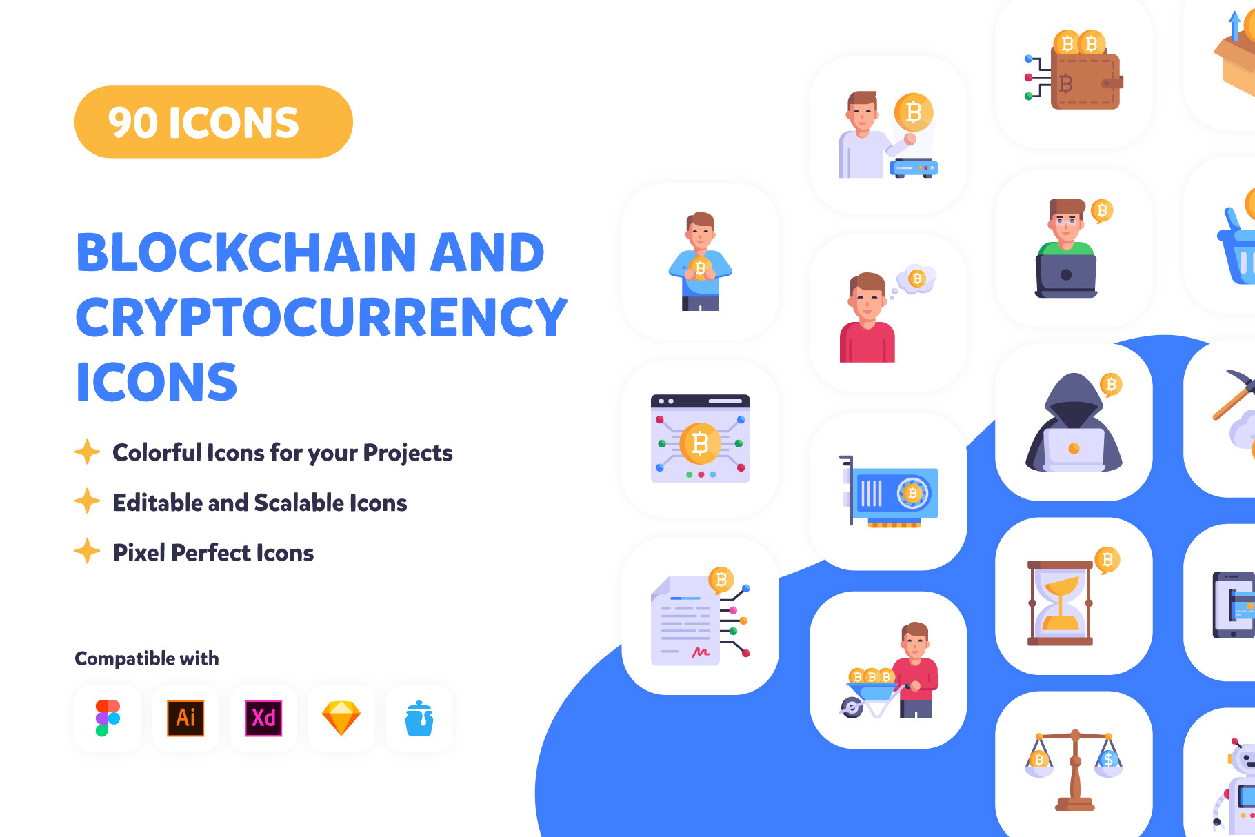 Blockchain and Cryptocurrency Icons | Creative Market