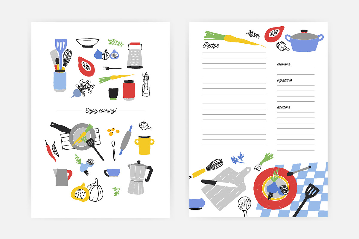Recipe cards set, a Card Template by Good Studio