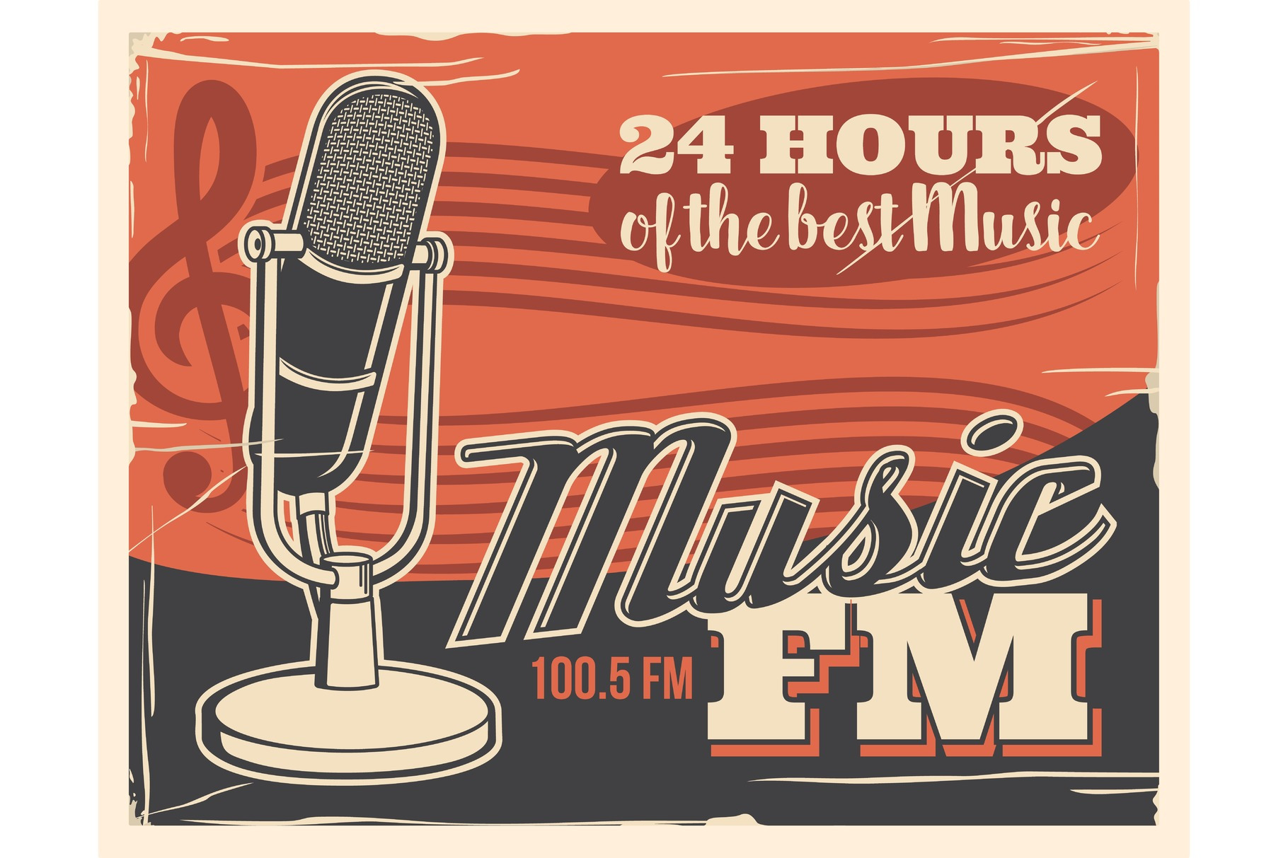 Radio broadcast poster, an Illustration by Vector Tradition