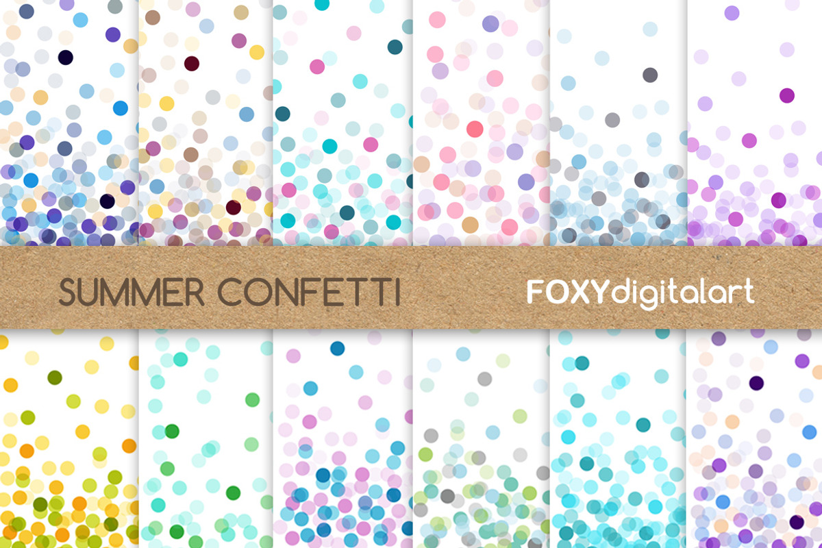 Confetti Digital Paper Pack, a Pattern Graphic by FOXYdigitalart ...
