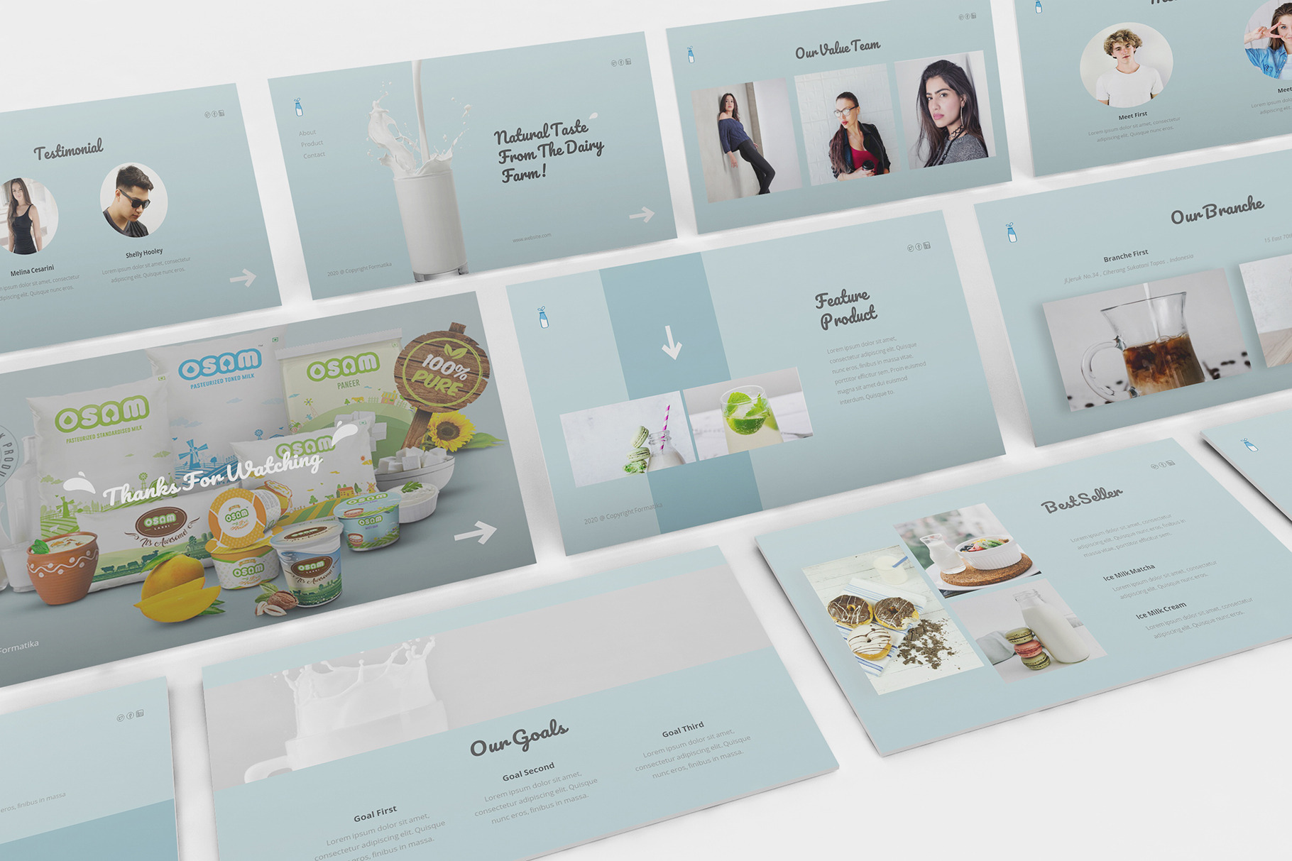 Fresh Milk Powerpoint Template, a Presentation Template by Formatika Studio
