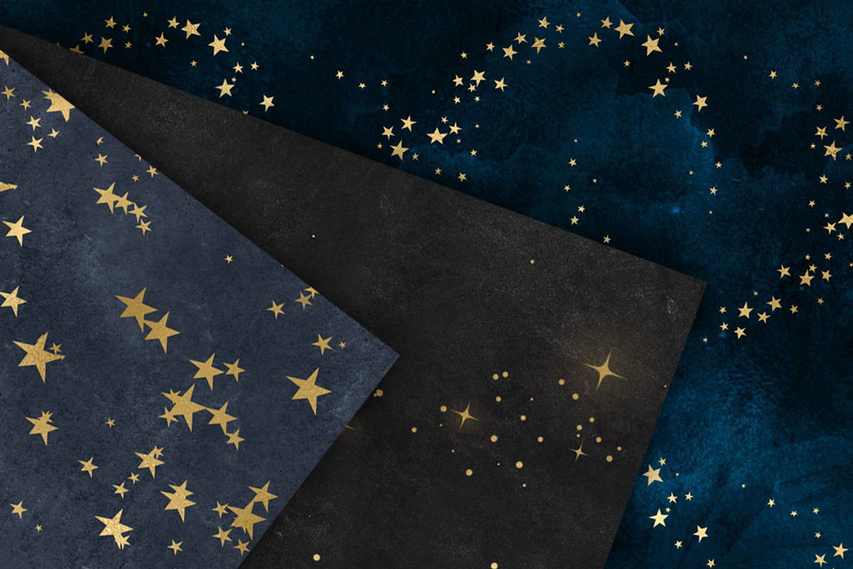 Gold Star Digital Paper, a Texture Graphic by Digital Curio