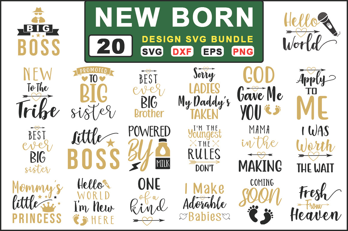 20 New Born Baby SVG Big Bundle, an Object Graphic by DESIGNAVO ...