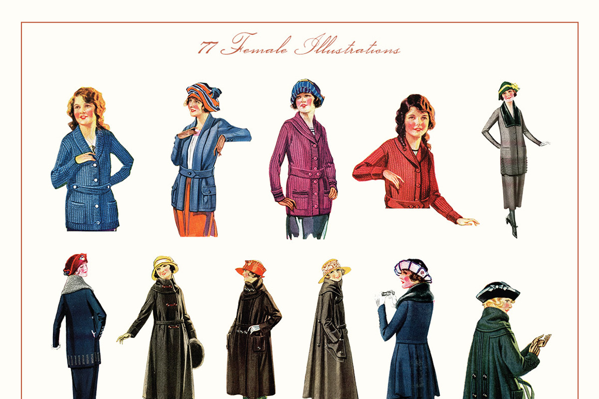 150 Vintage Illustrations Volume 1, an Object Graphic by Design Panoply