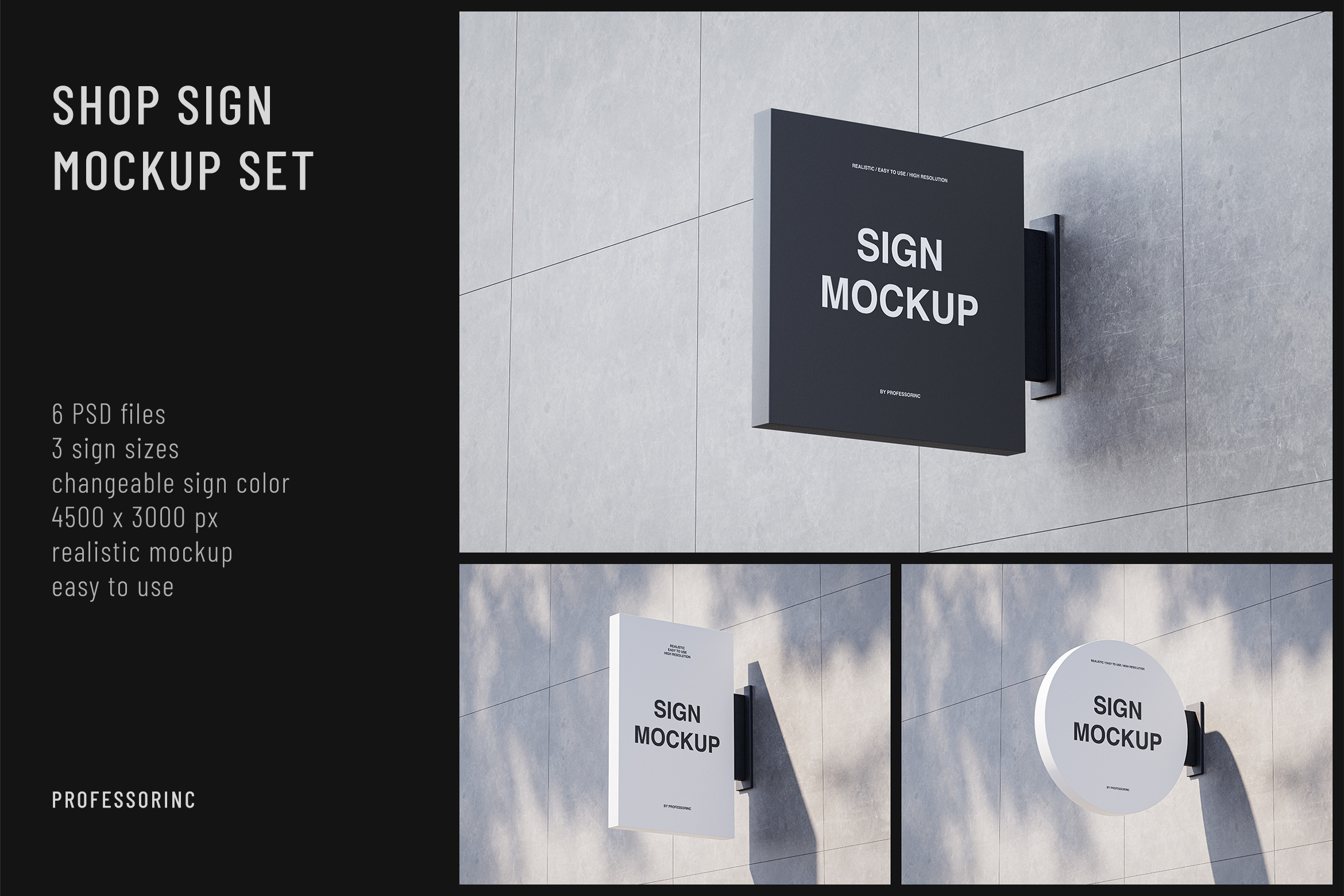Shop Sign Mockup Set, an Advertising Mockup by professorinc