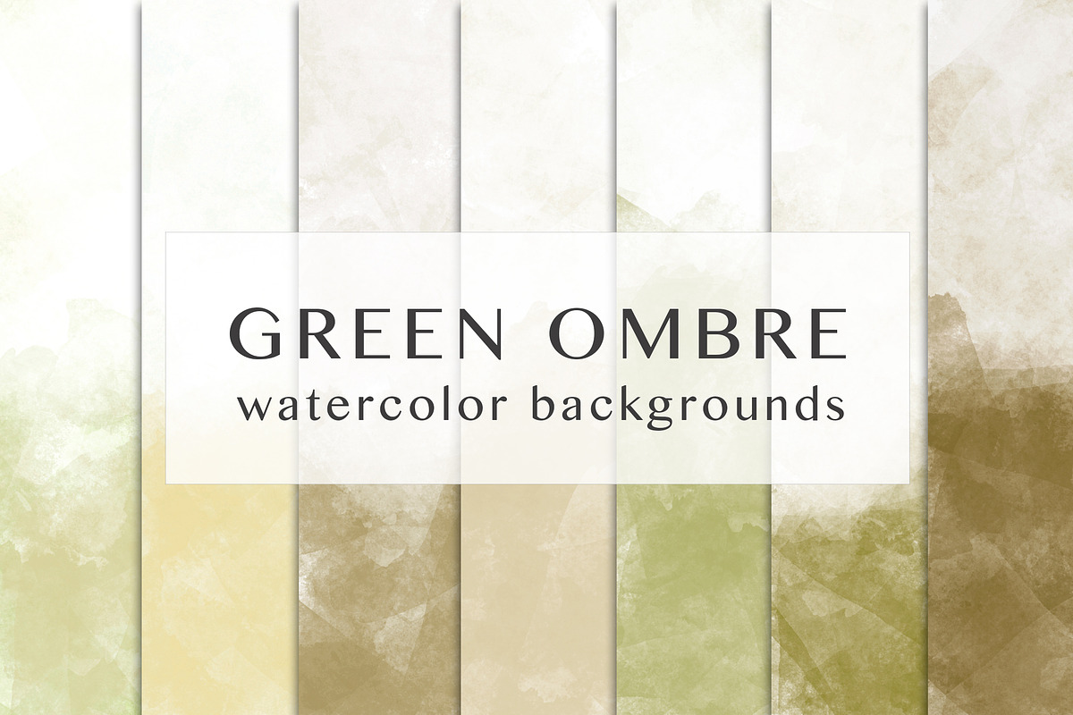 Green ombre watercolor, a Texture Graphic by GraphicRain