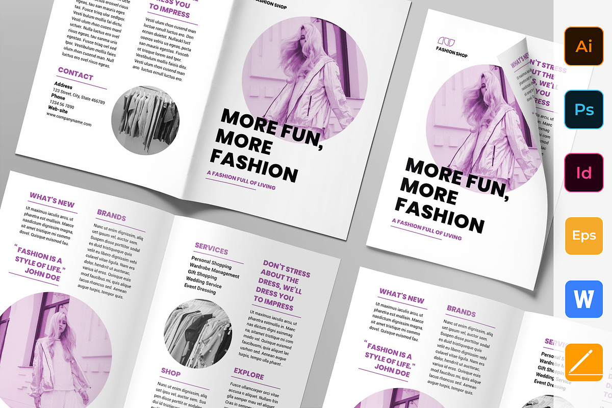 Fashion Shop Brochure Bifold, a Brochure Template by TemplatesNow!