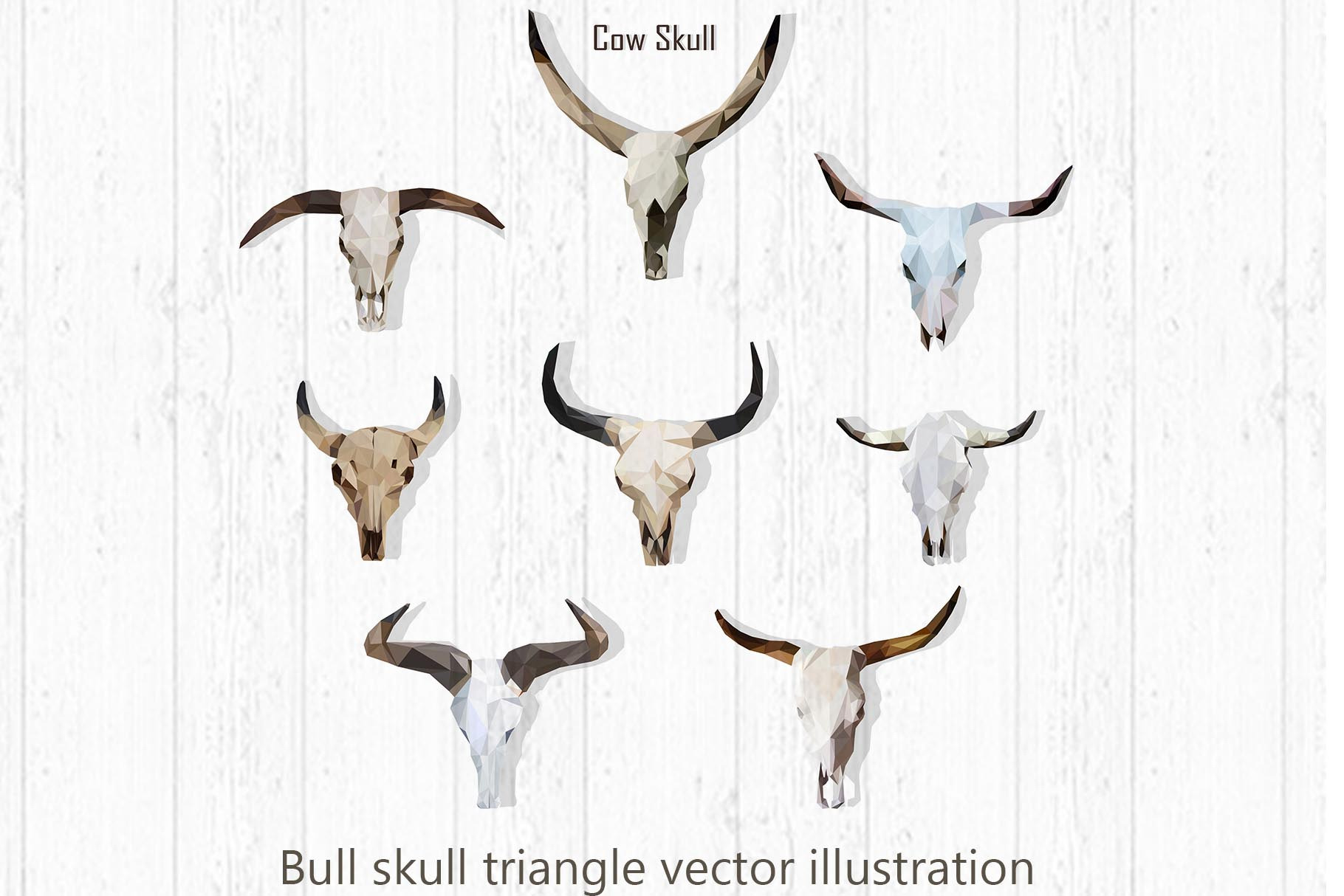 Bull skull triangle, an Animal Illustration by Sweet_print