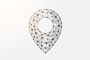 Location pin 3d low poly symbol, an Object Illustration by GraphiShop