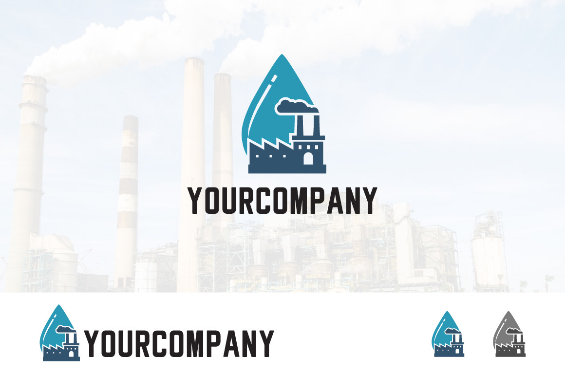 Natural Water Industry Factory Logo, a Branding & Logo Template by ...