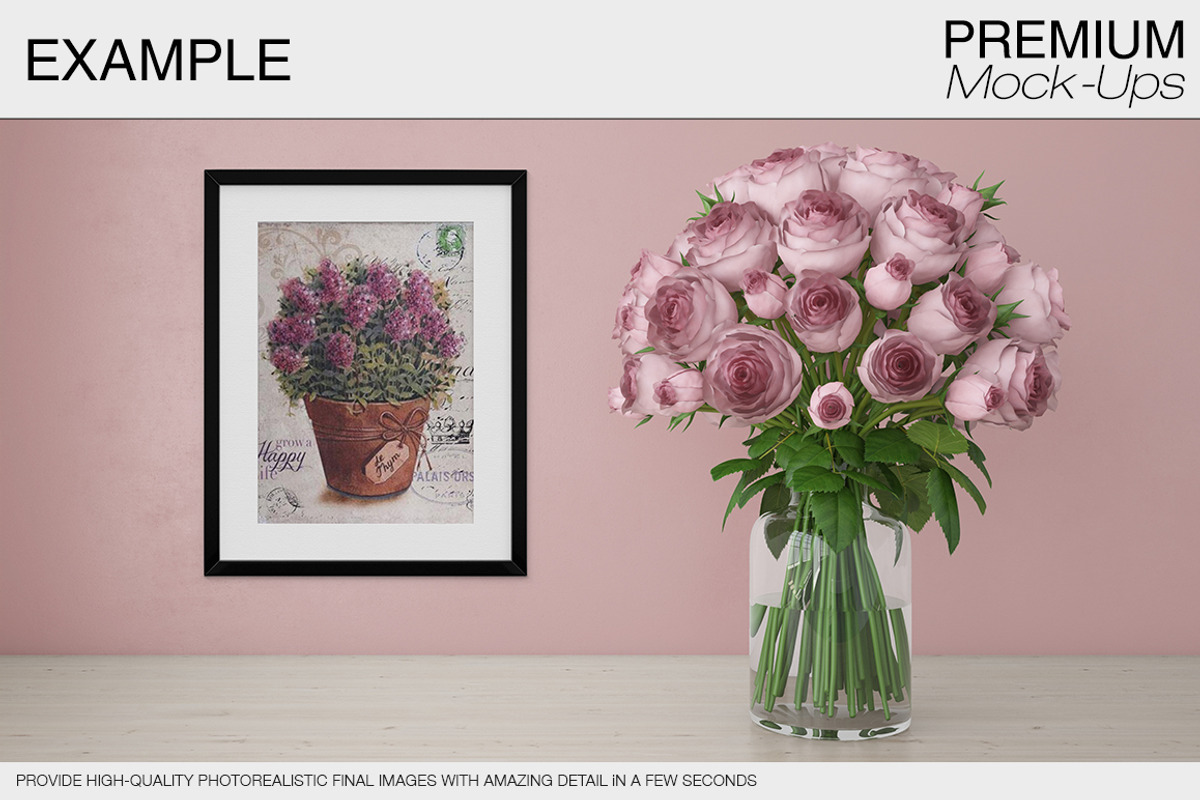 Spring Flowers & 90 Frames Mockup, a Print Template by mock-ups ...