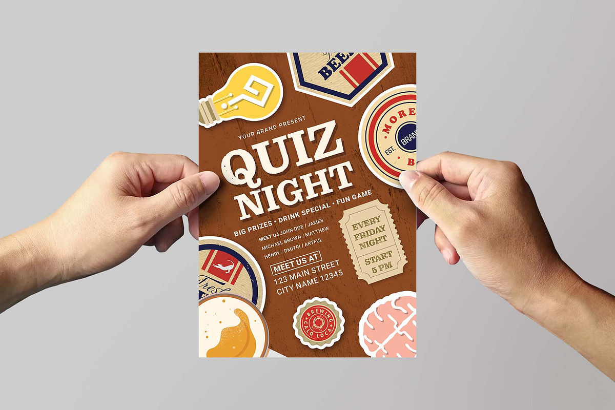 Pub Quiz Night Template Flyer, a Flyer Template by BrandPacks