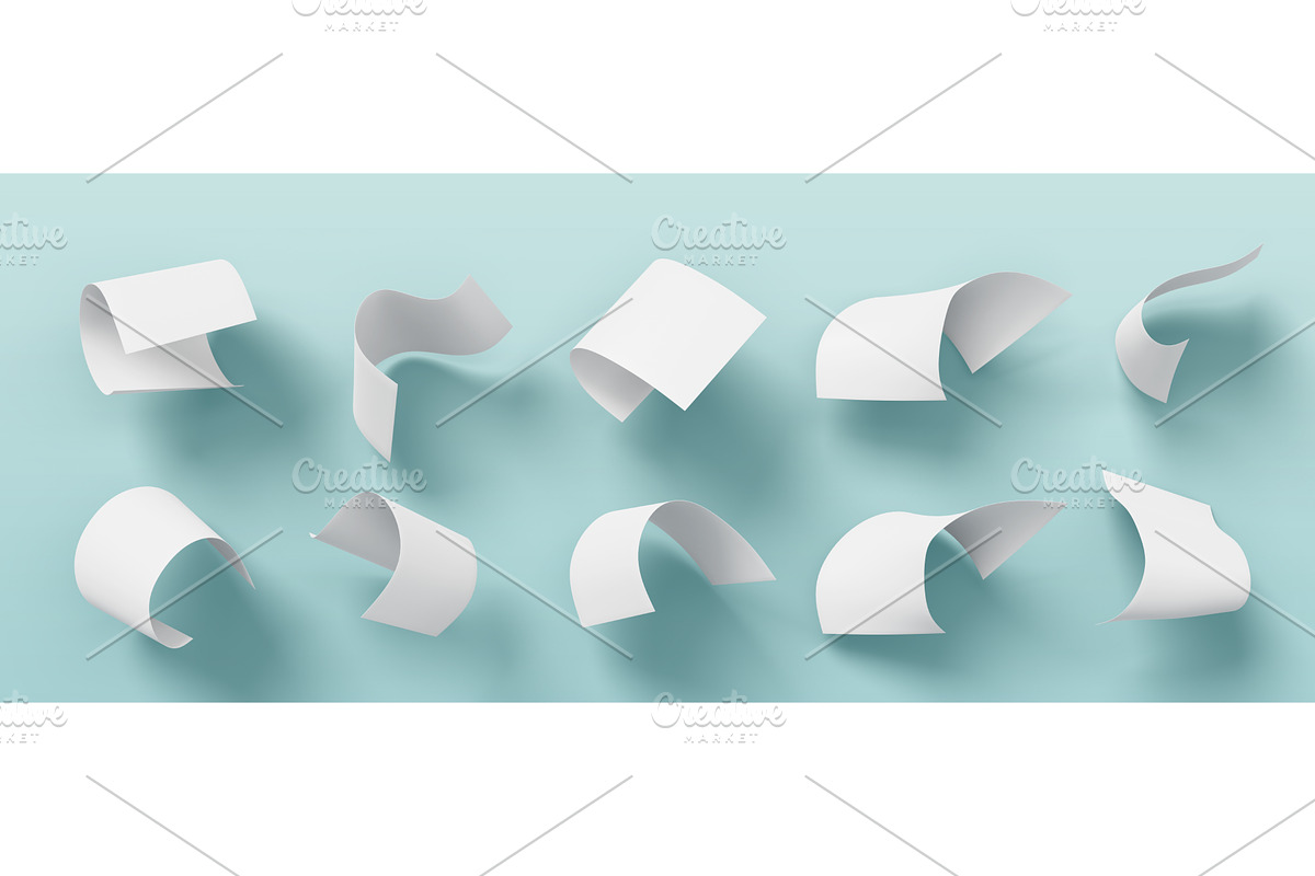 3d white paper sheet flying in air, an Object 3D Model by Marozhkastudio