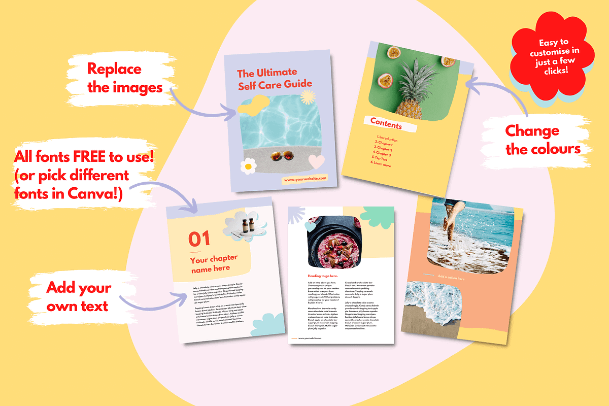 Colorful Canva Ebook Template, a Brochure Template by Kurly Creative