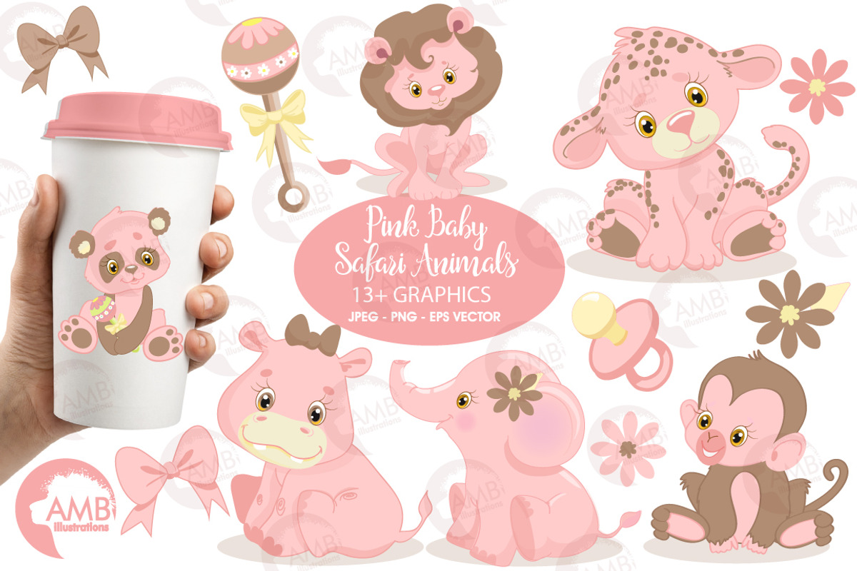 Safari baby clipart, AMB-1209, an Animal Illustration by AMBillustrations
