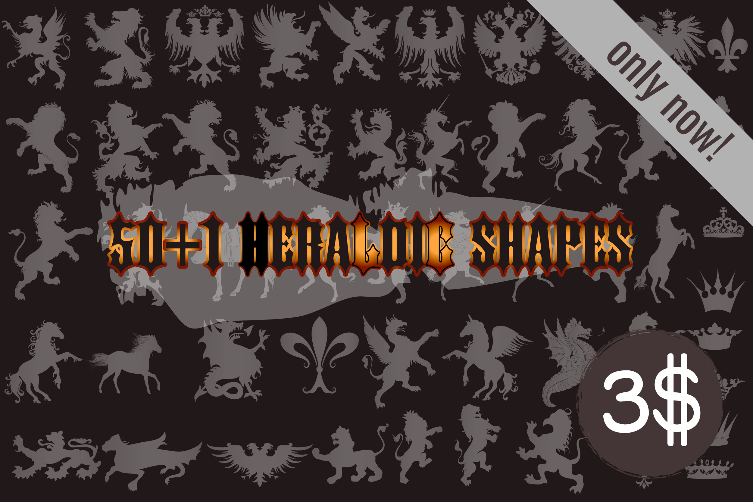 Vector heraldic shapes set, an Object Graphic by FleurArt