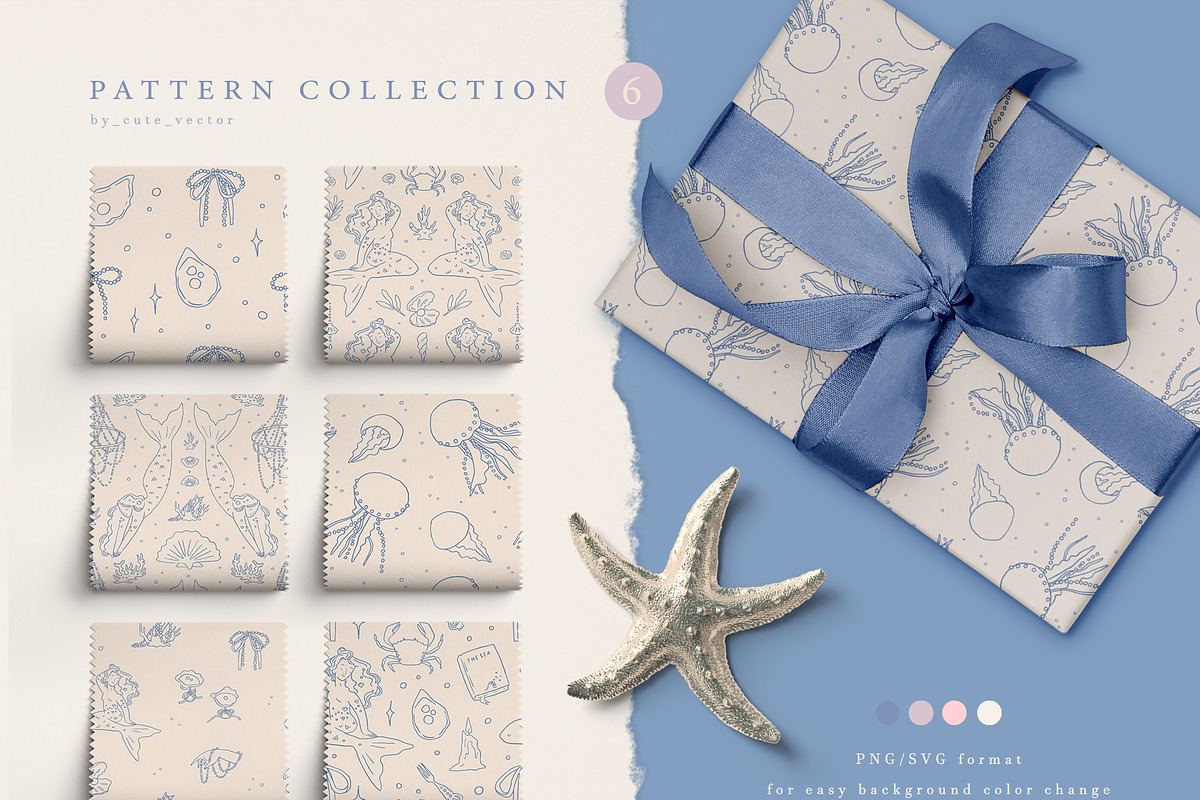 Mermaidcore aesthetic clipart set
