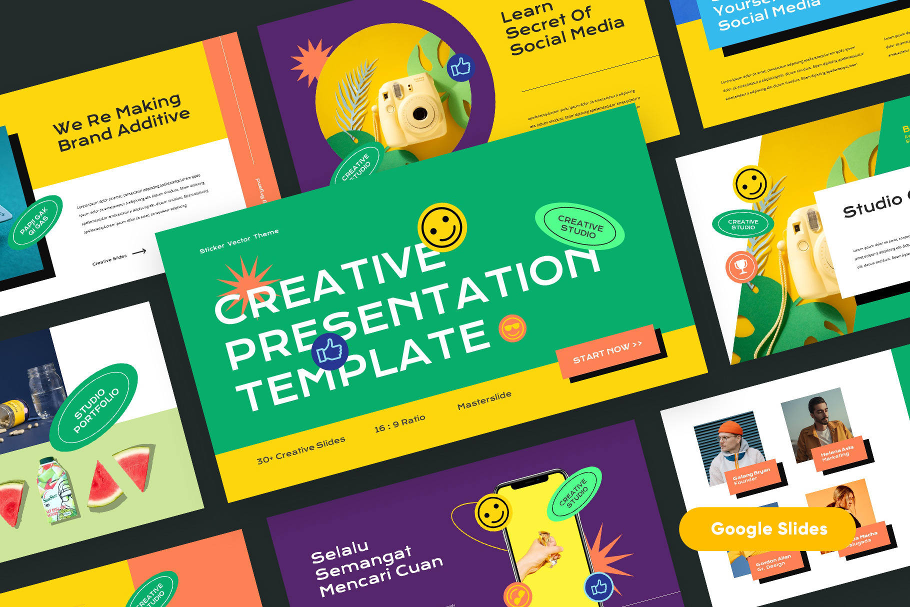 STICKER - Google Slide Template, a Presentation Template by rgbryand
