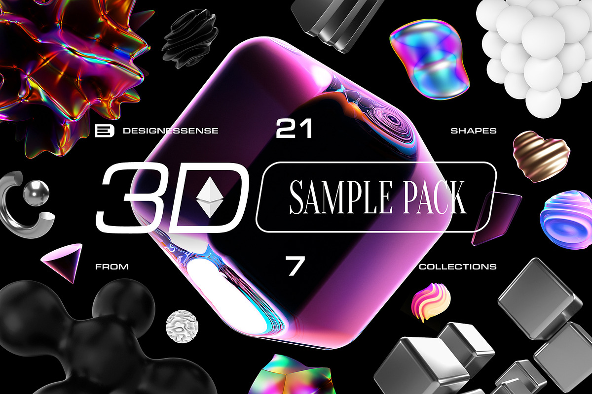 3D SAMPLE PACK, an Object Graphic by assetpro.design