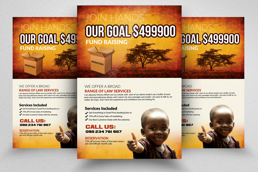 Charity & Fund Raising Flyer, a Flyer Template by Psd Templates