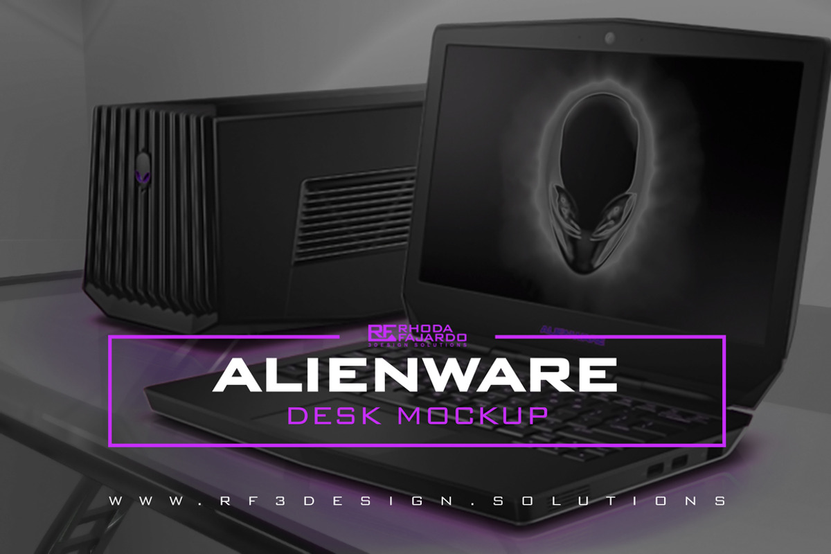 Alienware: Desk Mockup, a Product Mockup by Rhoda Lou Fajardo