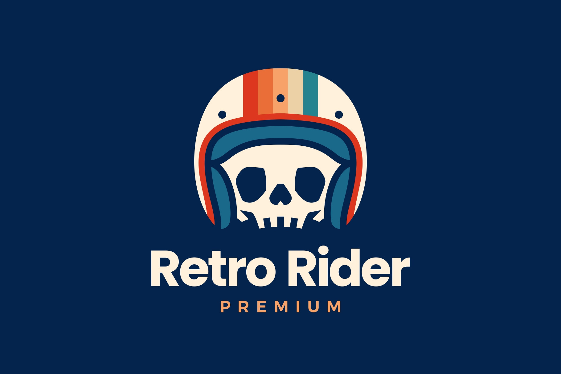 retro skull helmet rider motorcycle, a Branding & Logo Template by ...