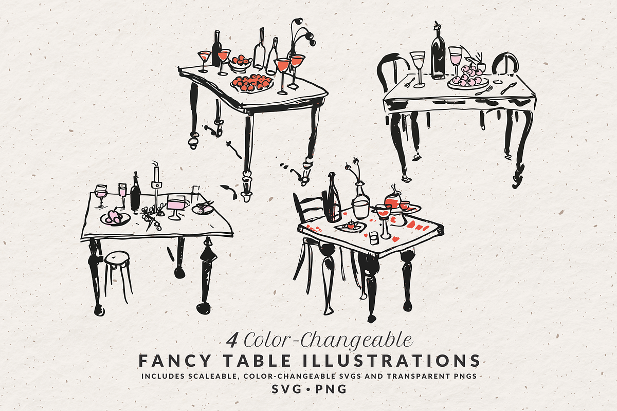 Hand Drawn Dinner Table Illustration, an Object Illustration by The ...