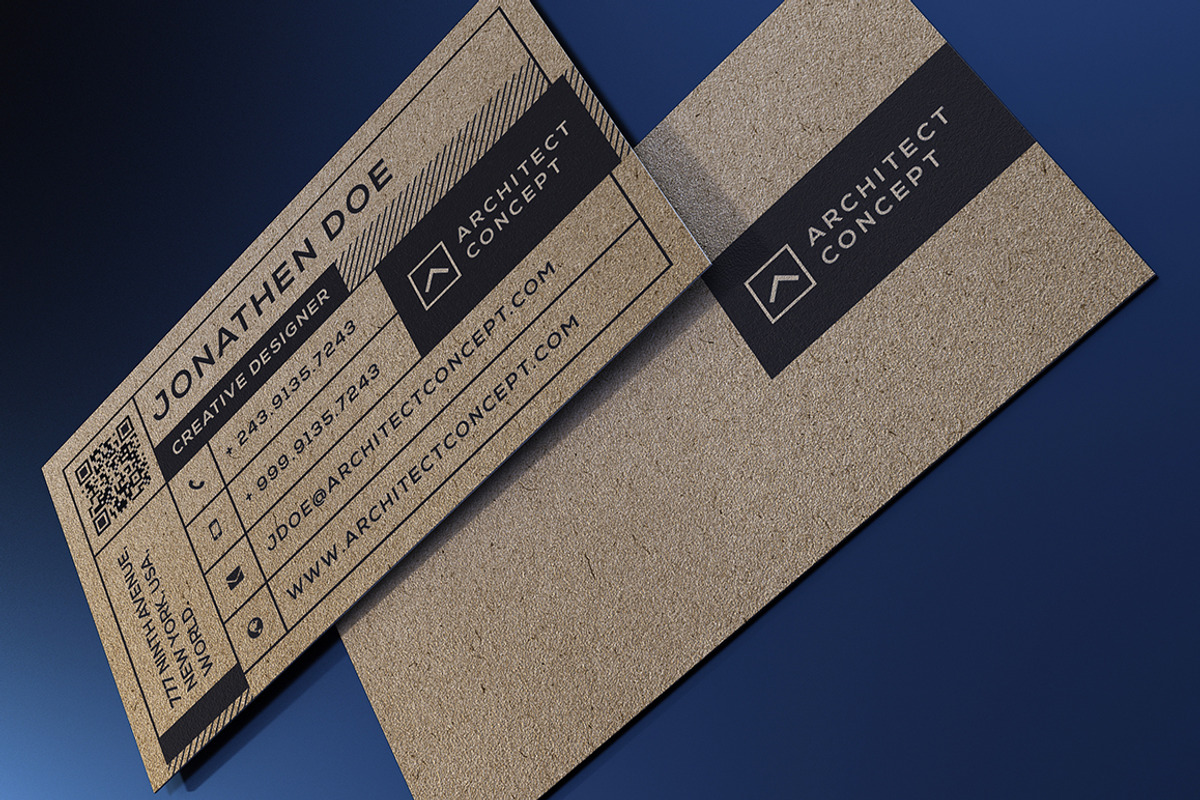 Kraft Paper Business Card Bundle, a Business Card Template by ...