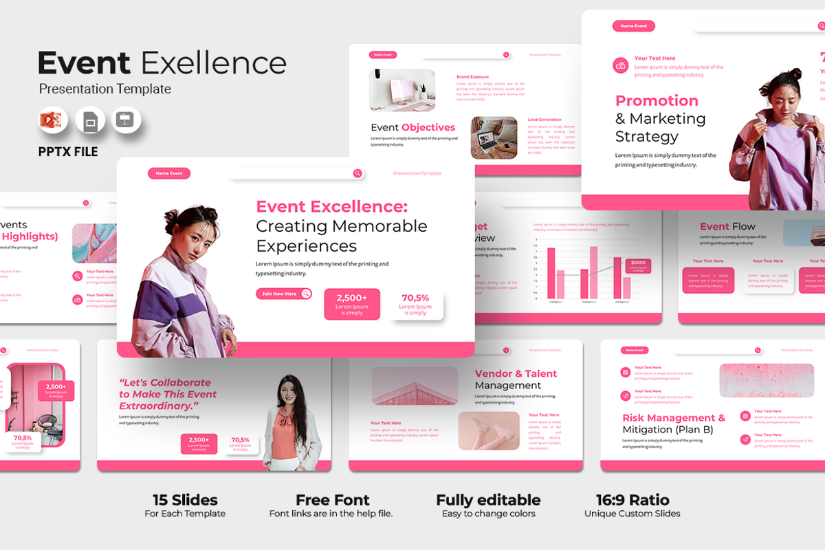 Event Excellence PowerPoint Template, a Presentation Template by QR ...