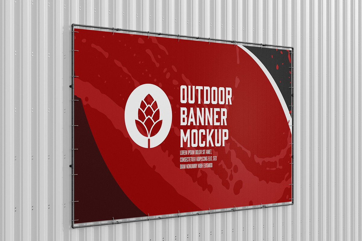Wall Banner Mockup, a Product Mockup by OneVectorStock